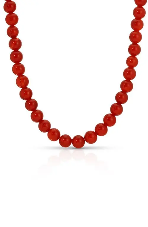 KOZAKH Carnelian Beaded Necklace With Gold Plate - Red