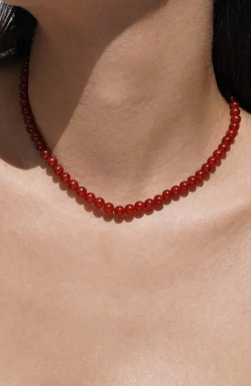 KOZAKH Carnelian Beaded Necklace With Gold Plate