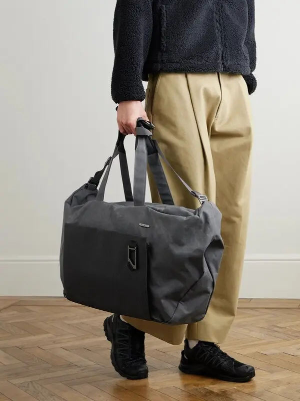 DB JOURNEY Entour Full-grain Leather And Canvas Weekend Bag