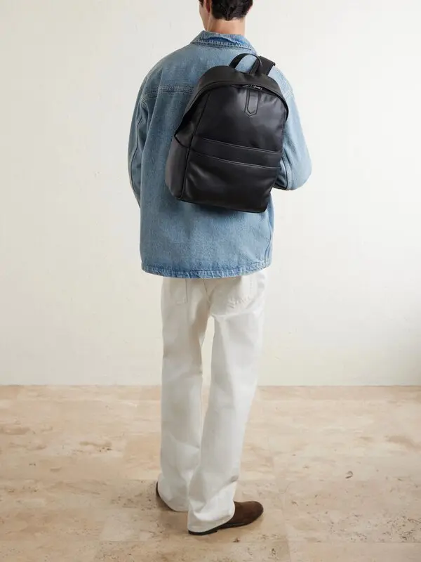 Canali Full-grain Leather Backpack