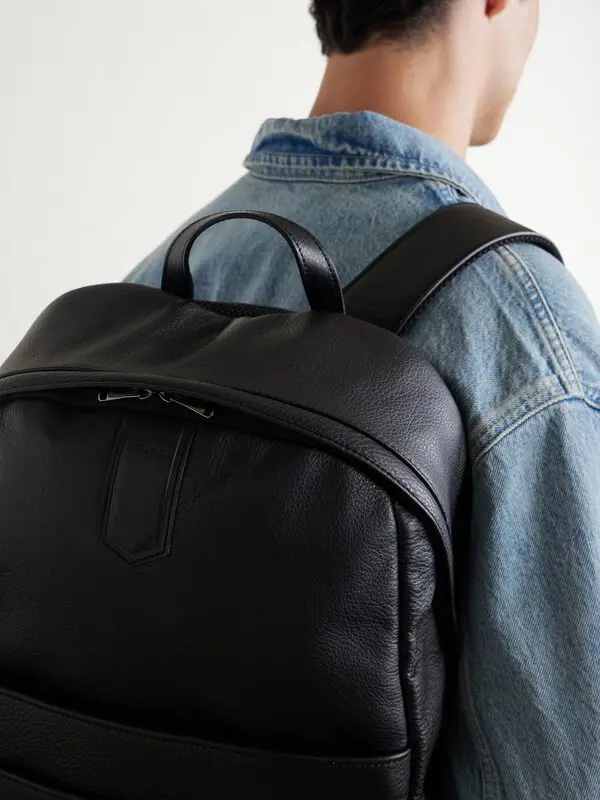 Canali Full-grain Leather Backpack