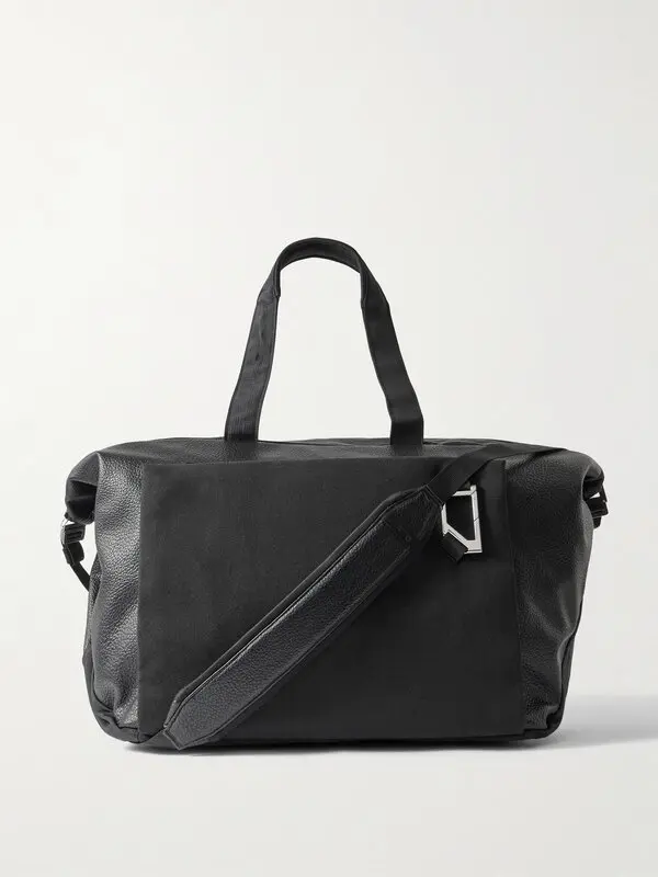 DB JOURNEY Entour Full-grain Leather And Suede Weekend Bag - Black