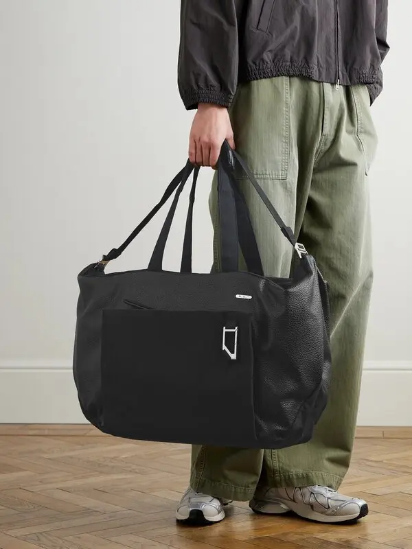 DB JOURNEY Entour Full-grain Leather And Suede Weekend Bag
