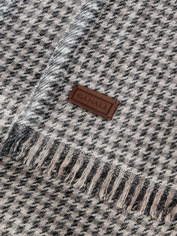 Canali Houndstooth Wool And Cashmere-blend Scarf