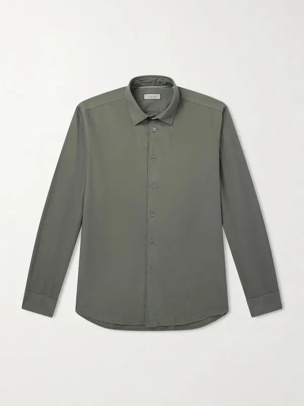 Canali Cotton-poplin Shirt - Green