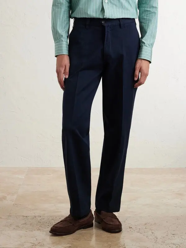 DRAKE'S Straight-leg Cotton Trousers