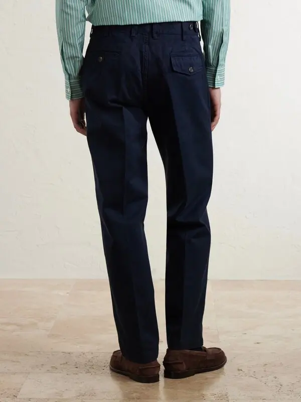 DRAKE'S Straight-leg Cotton Trousers