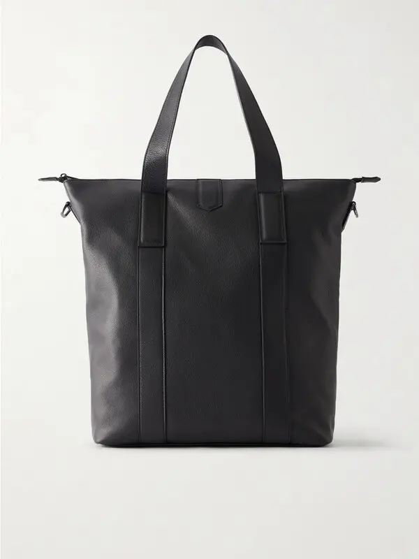 Canali Full-grain Leather Tote - Black