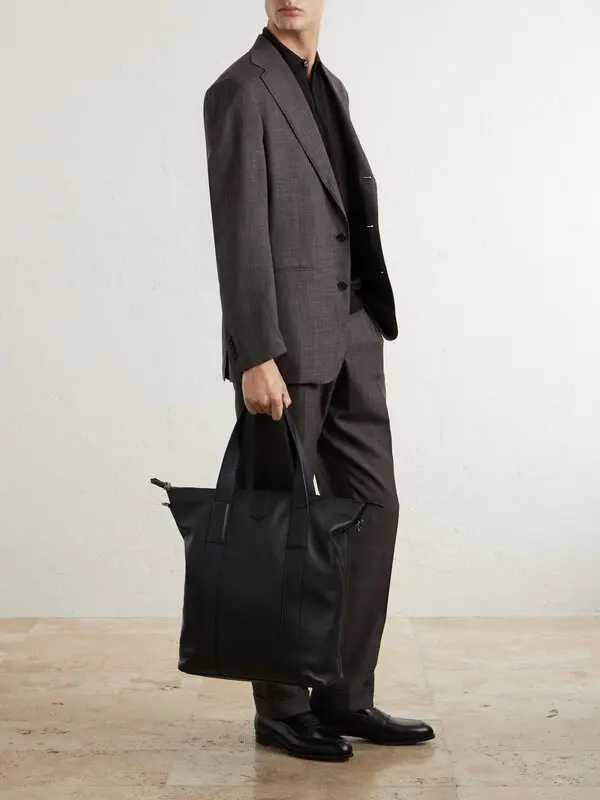 Canali Full-grain Leather Tote Bag