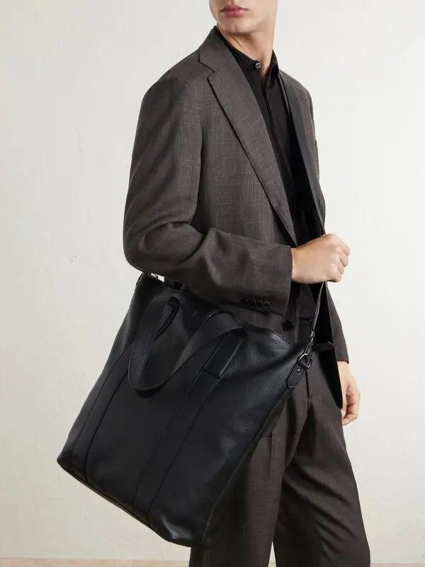 Canali Full-grain Leather Tote Bag