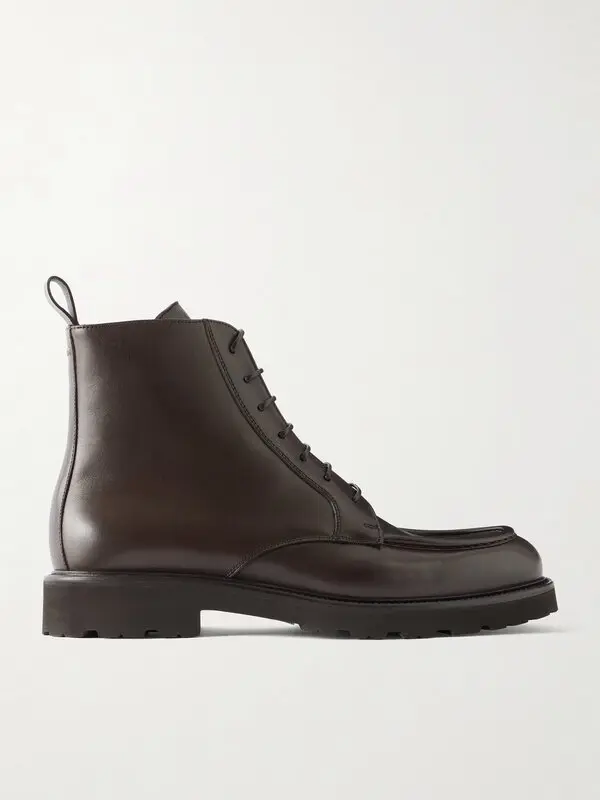 Canali Leather Lace-up Boots - Brown