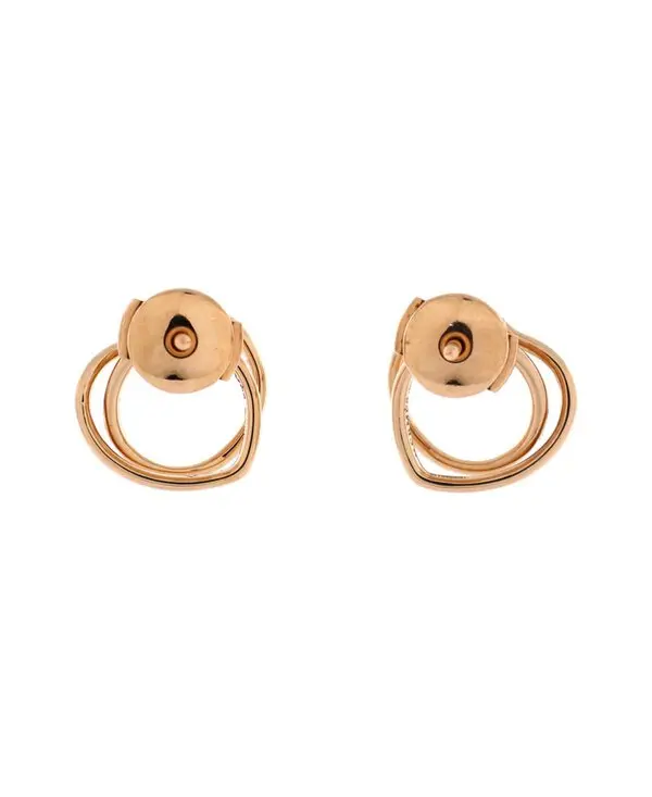 Hermès Tpm Vertige Coeur Stud Earrings 18k Rose Gold