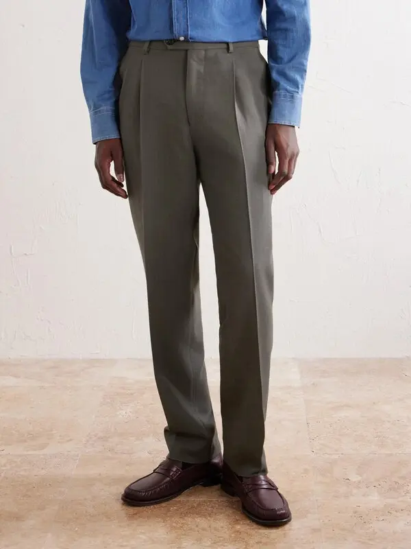 Brunello Cucinelli Straight-leg Wool Suit Trousers