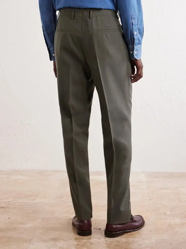 Brunello Cucinelli Straight-leg Wool Suit Trousers