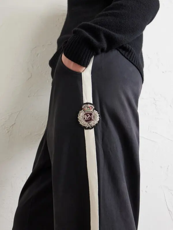 424 Straight-leg Distressed Striped Cotton-jersey Sweatpants