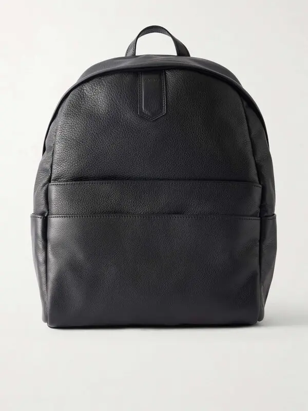 Canali Full-grain Leather Backpack - Black