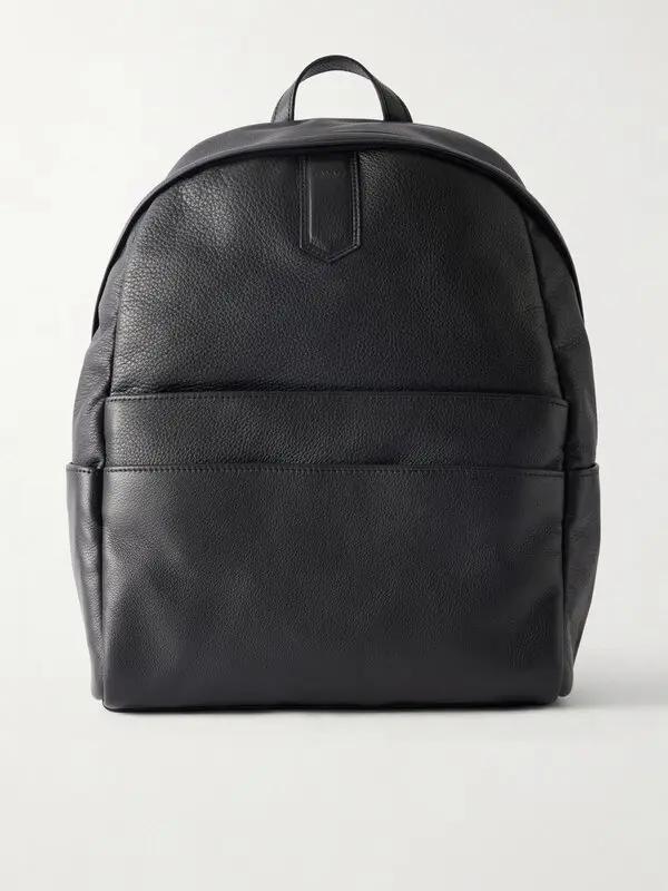 Canali Full-grain Leather Backpack - Black