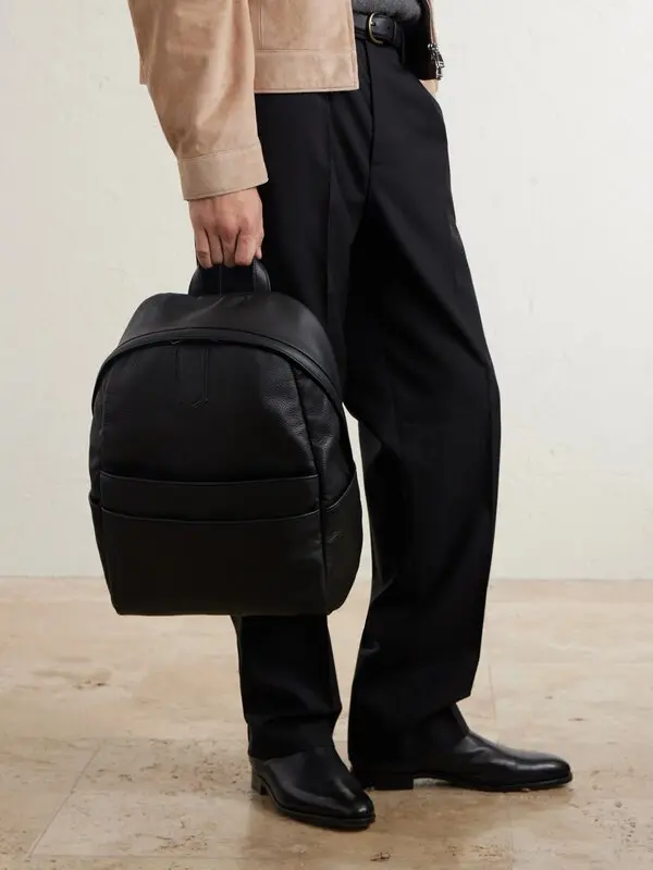 Canali Full-grain Leather Backpack