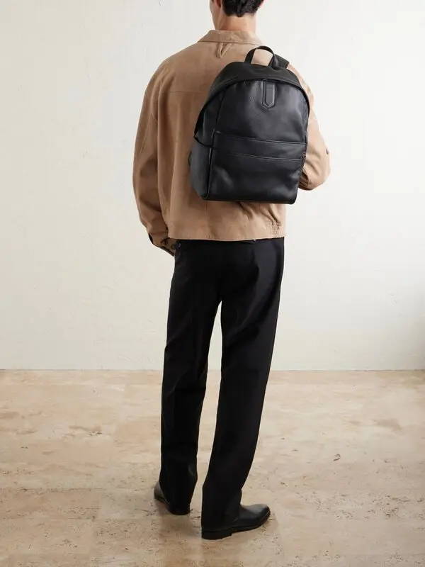 Canali Full-grain Leather Backpack