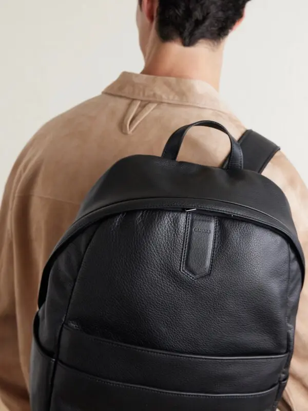 Canali Full-grain Leather Backpack