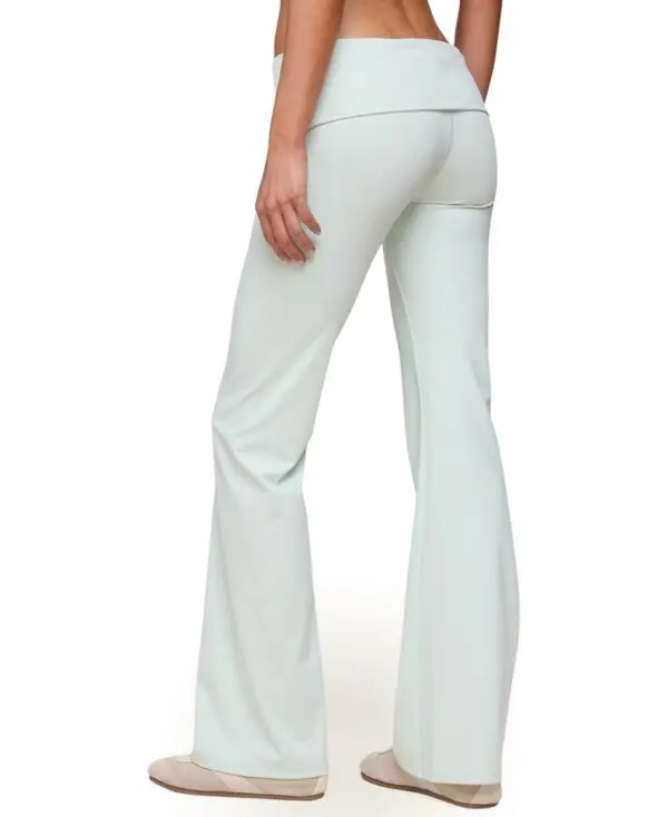 EDIKTED Oriane Foldover Flared Leggings - Mint