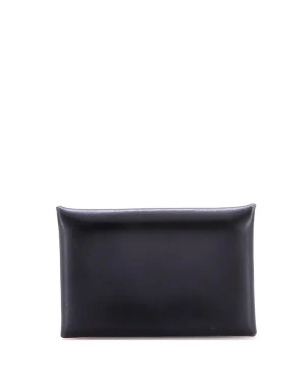 Hermès Calvi Duo Card Holder Box Calf - Black