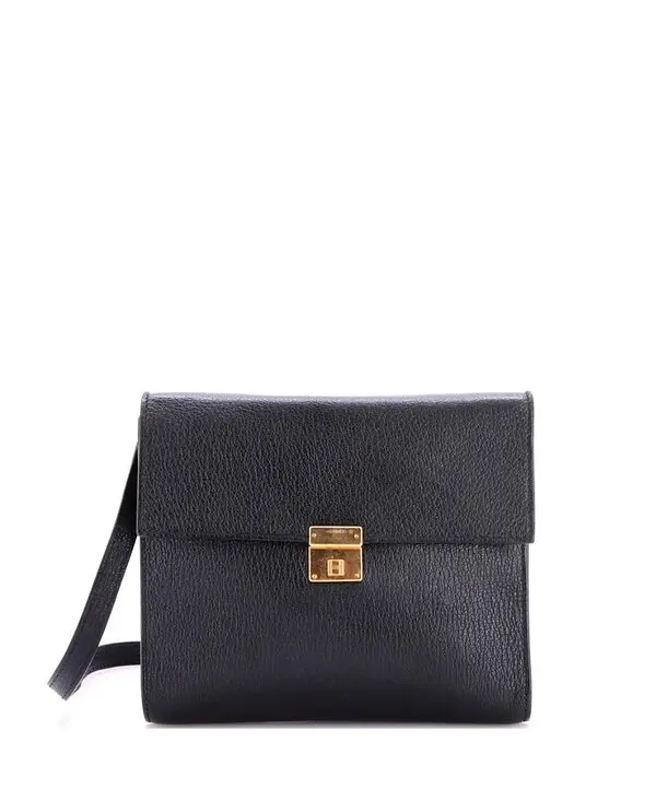 Hermès 16 Clic Wallet On Strap Chevre Mysore - Black