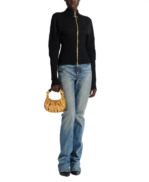 Balmain Ebene Mini Bag In Lame Leather