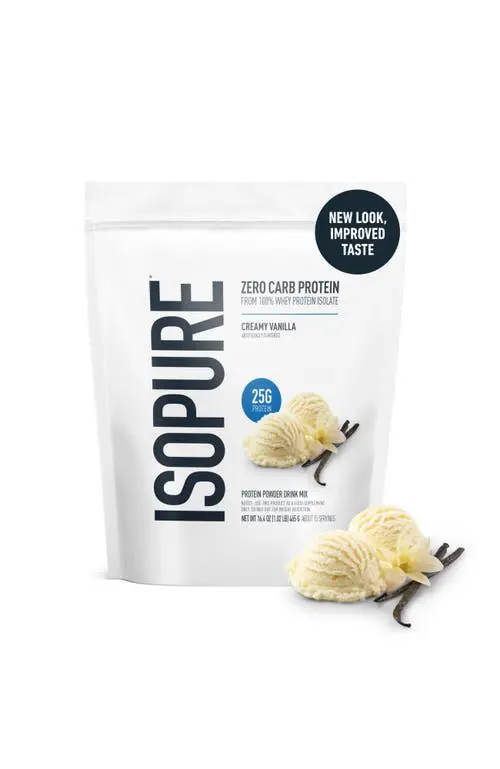 ISOPURE Zero Carb 100% Whey Protein Isolate Powder, Creamy Vanilla, 25g Protein