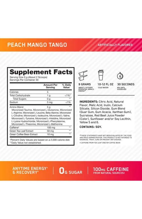 OPTIMUM NUTRITION Amino Energy Pre-workout Powder With Green Tea