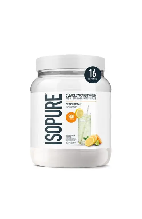 ISOPURE Clear Low Carb 100% Whey Protein Isolate Powder, Citrus Lemonade, 20g Protein