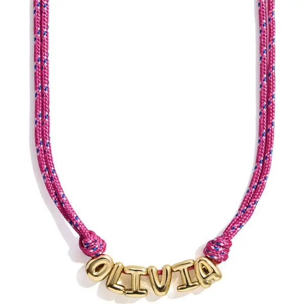 Baublebar Bubble Letter Custom Paracord Necklace - Pink