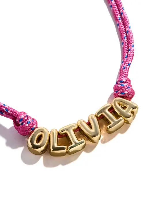 Baublebar Custom Bubble Letter Paracord Necklace - Pink