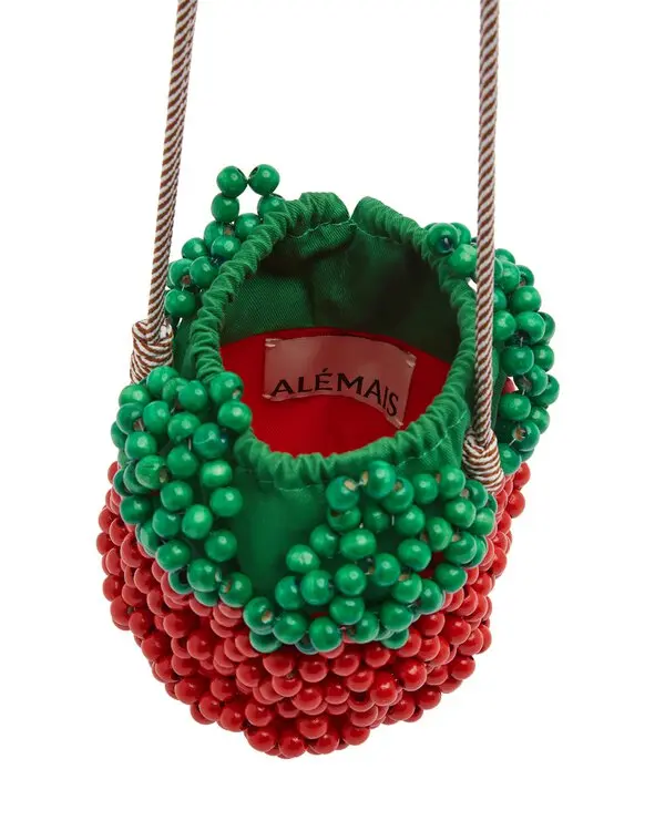 ALEMAIS Wood Bead Strawberry Mini Bag
