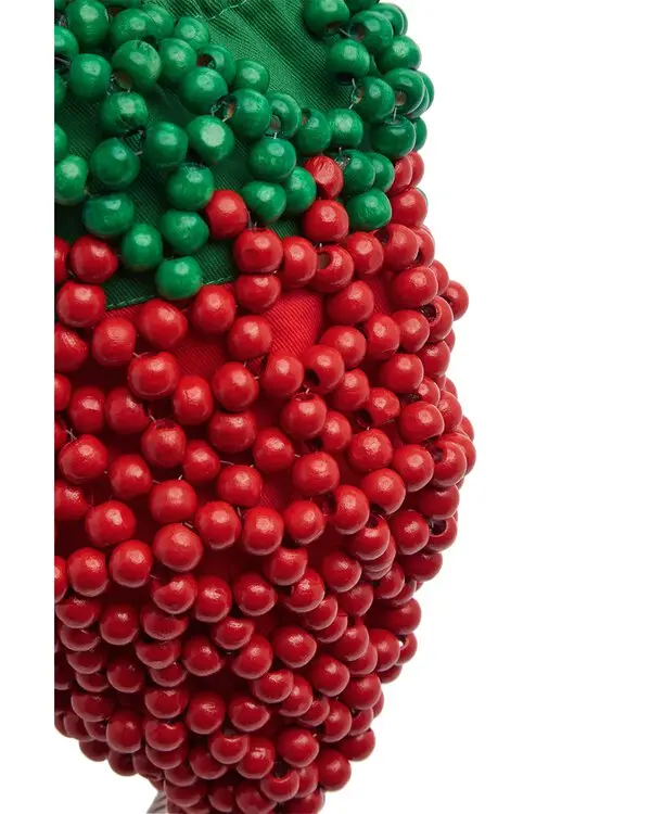 ALEMAIS Wood Bead Strawberry Mini Bag