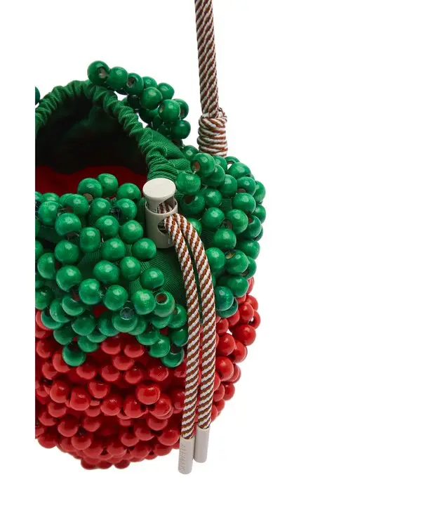 ALEMAIS Wood Bead Strawberry Mini Bag