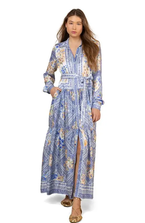 Hale Bob Nicandra Charmeuse Maxi Dress - Blue