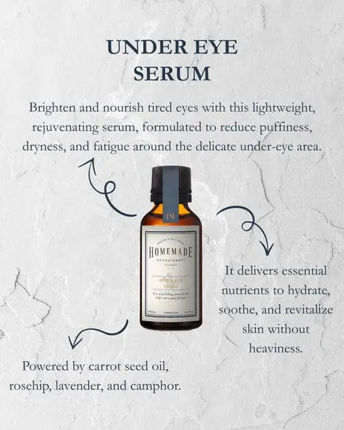 HOMEMADE AROMATERAPY Carrot Seed Rosehip Brightening Hydrating Under Eye Serum