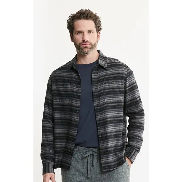 JACHS Rye Soft Touch Flannel Workshirt - Black