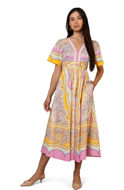 Hale Bob Eila Cotton Poplin Dress - Pink