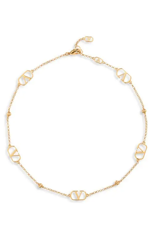 Valentino Garavani Vlogo Signature Station Necklace - Gold