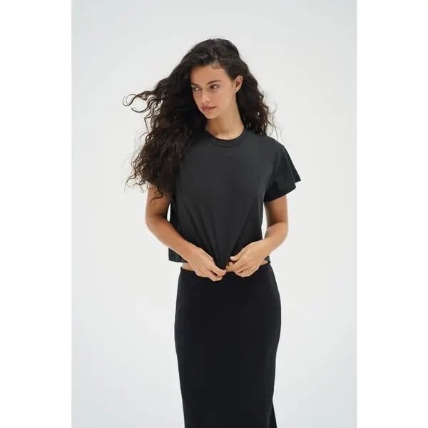 Lna Ava Cotton Tee - Black