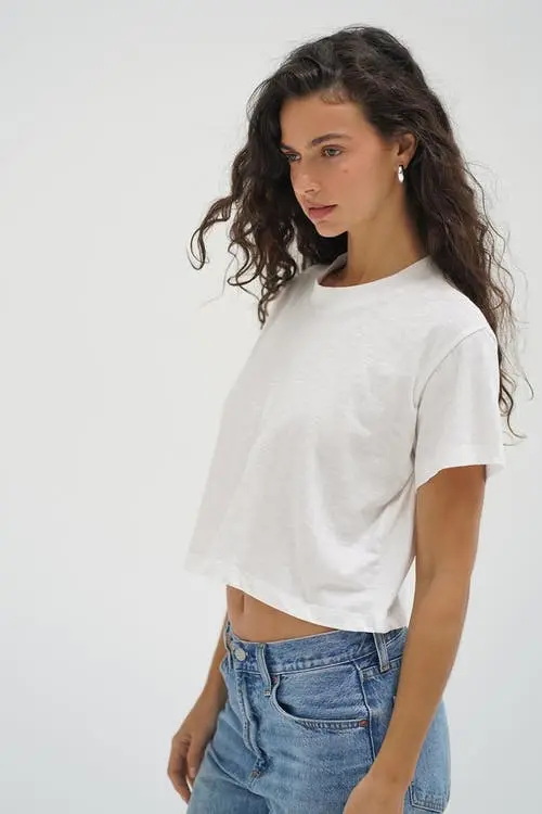 Lna Ava Cotton Tee - White