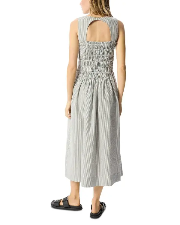 Whistles Seersucker Ruched Bodice Dress