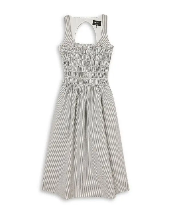 Whistles Seersucker Ruched Bodice Dress