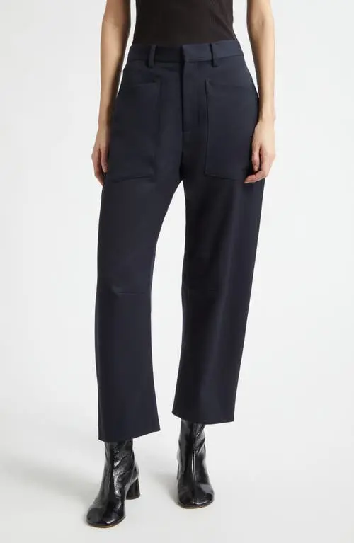 NILI LOTAN Shon Virgin Wool Crop Pants - Midnight