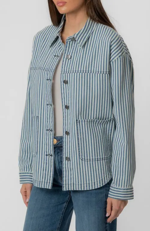 Kut From The Kloth Ellie Stripe Denim Chore Jacket