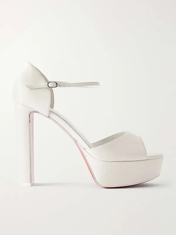CHRISTIAN LOUBOUTIN Sandaloo 130 Leather Platform Sandals - White