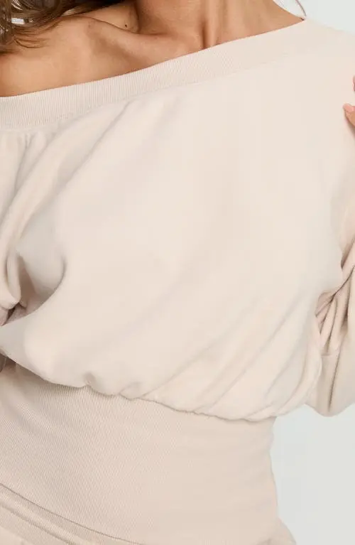 Princess Polly Cassey Off The Shoulder Slouchy Sweatshirt