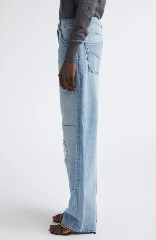Stella McCartney Distressed Patched Straight Let Jeans